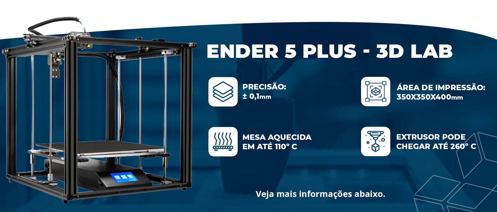 Impressora 3D Ender 5 Plus - Grande volume de impressão